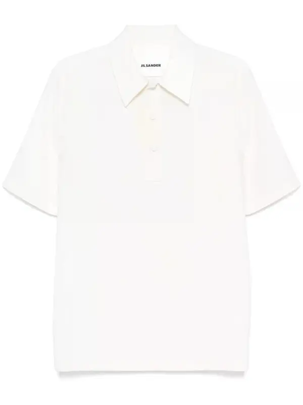 JIL SANDER Wool Polo Shirt - Neutrals