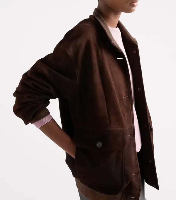 Prada Suede Bomber Jacket - Brown