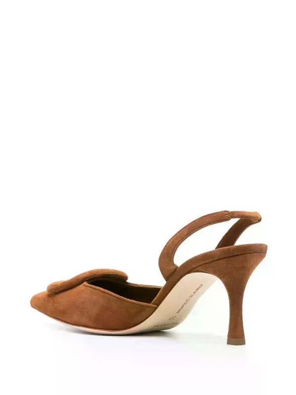 Manolo Blahnik Maysli 70mm Suede Pumps - Brown