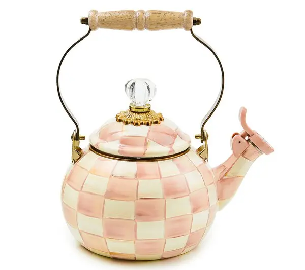 MACKENZIE-CHILDS Rosy Check Whistling Tea Kettl E - One-color