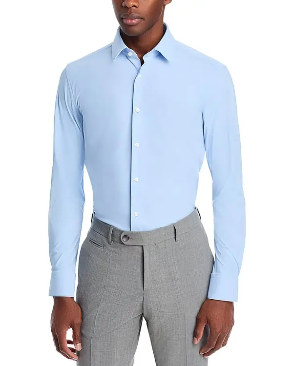BOSS Hank Slim Fit Performance Dress Shirt - Light Pastel Blue