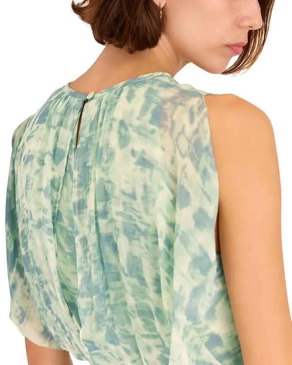 Whistles Dashes Brush Marks Midi Dress - Green/multi