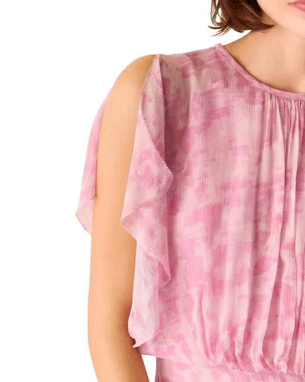 Whistles Dashed Brush Marks Midi Dress - Pink/multi