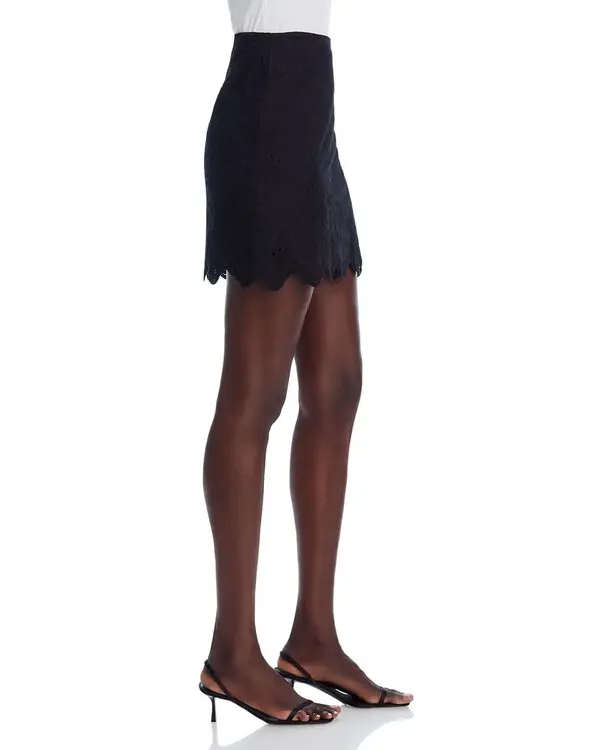 Aqua Eyelet Mini Skirt