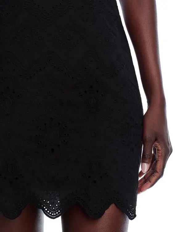 Aqua Eyelet Mini Skirt