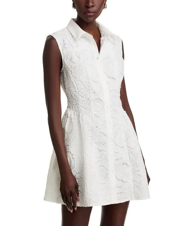 aqua lace mini shirt dress Aqua Lace Mini Shirt Dress - Navy - S