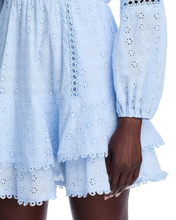Aqua Eyelet Mini Dress