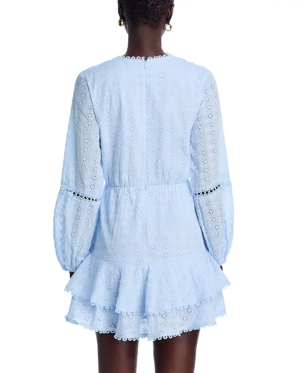 Aqua Eyelet Mini Dress