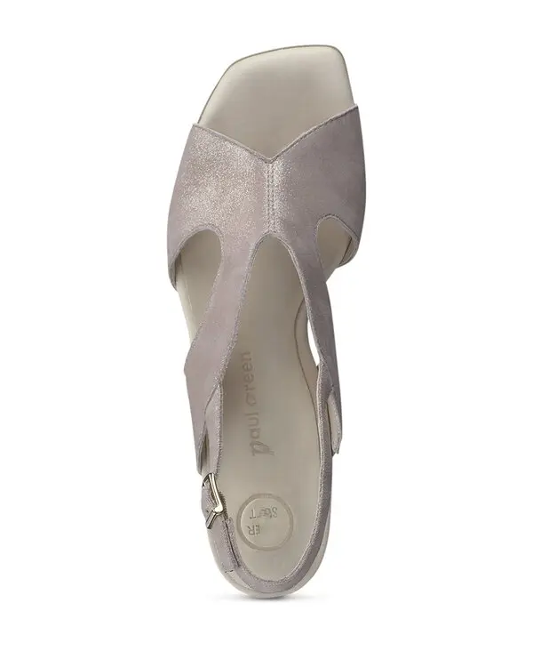 Paul Green Verona Slingback Sandals - Cache Metallic Suede