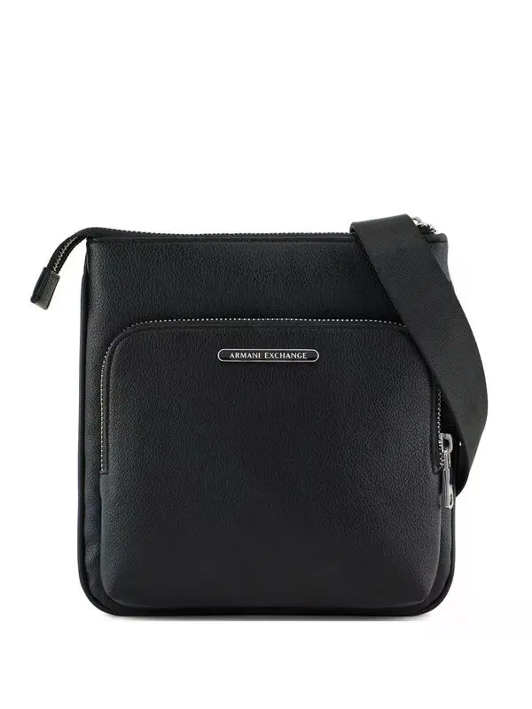Armani Exchange Logo Plaque Messenger Bag - Black