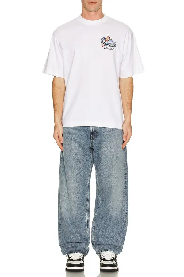 Off-White Fresco Arrow Skate Short Sleeve Tee In White