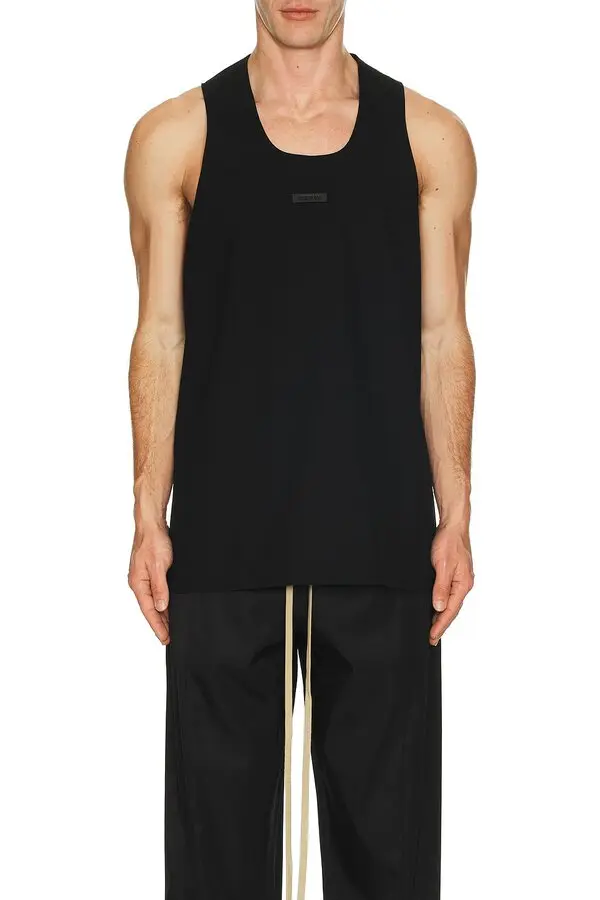 Fear Of God Cotton Wool Blend Tank Top - Black