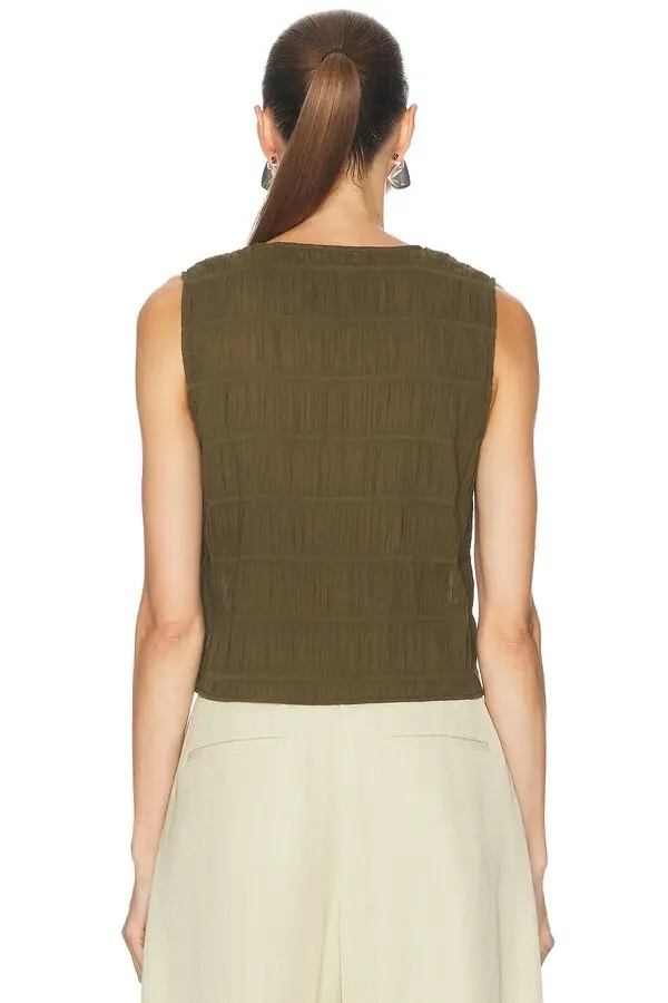FRAME Smocked Tank - Juniper