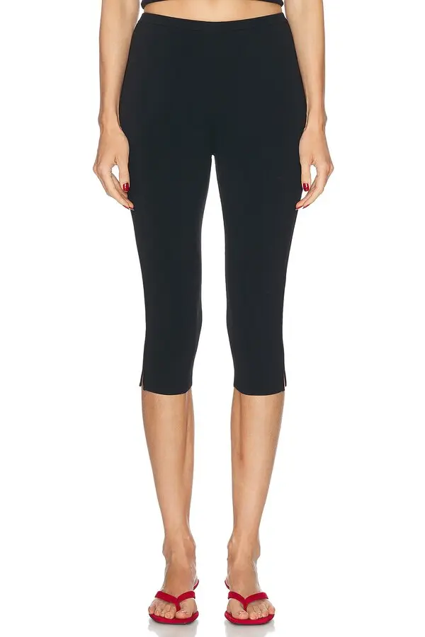 TOTEME Compact Knit Capri Trouser - Black