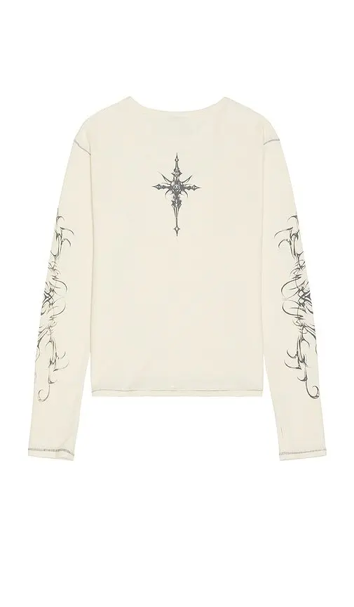 Jaded London Ines Waffle Long Sleeve - White | Editorialist