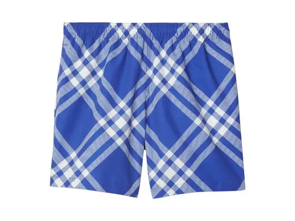 Burberry Check-print Swim Shorts - Blue/white