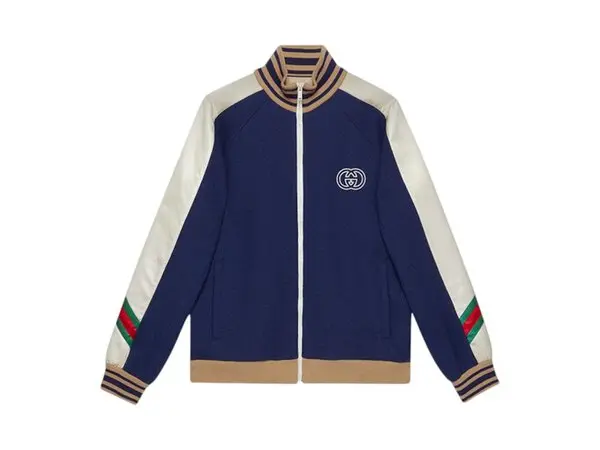 Gucci Wool Jersey Zip Jacket - Blue