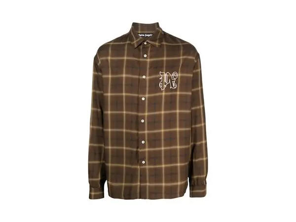 Palm Angels Pa Monogram Shirt - Brown