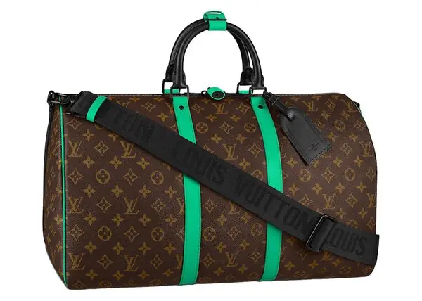 LOUIS VUITTON Keepall Bandouliere 50 Monogram Macassar - Minty Green
