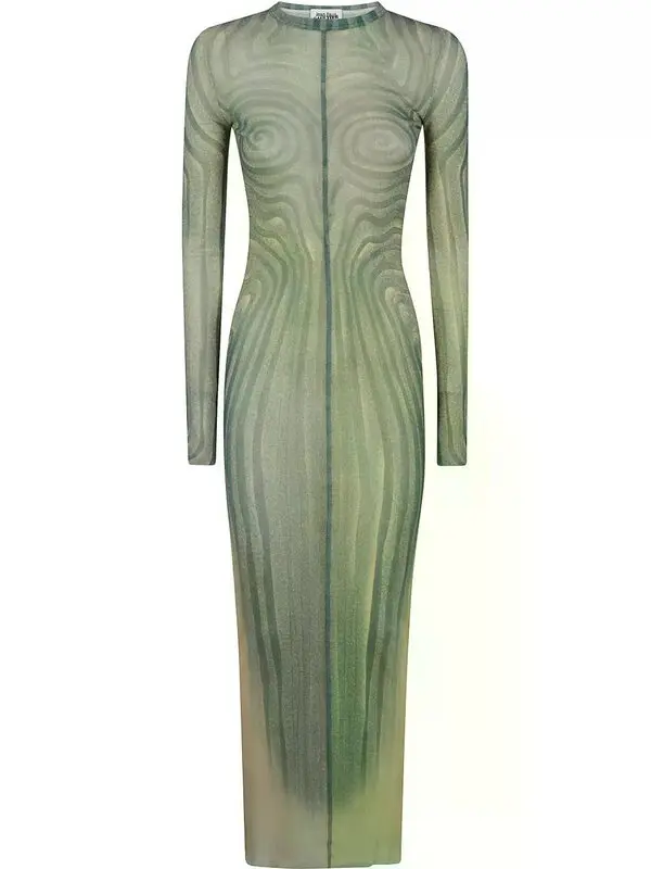 JEAN PAUL GAULTIER Spiral-print Maxi Dress