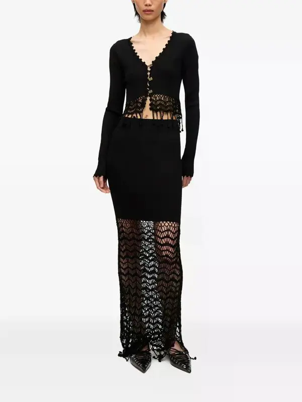 GANNI Macramé Detailing Maxi Skirt