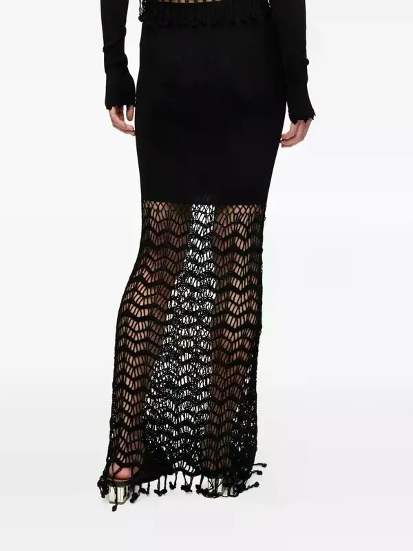 GANNI Macramé Detailing Maxi Skirt