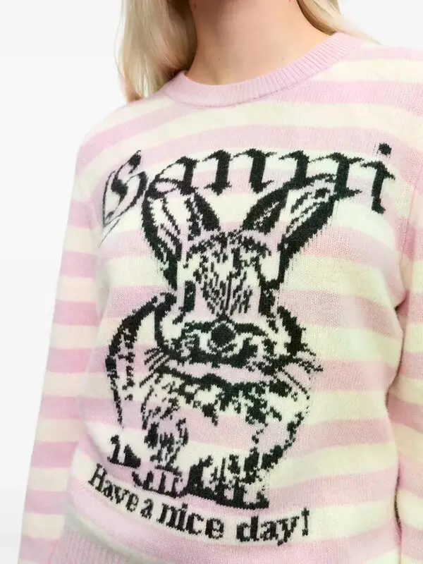 GANNI Intarsia-knit Jumper - Pink