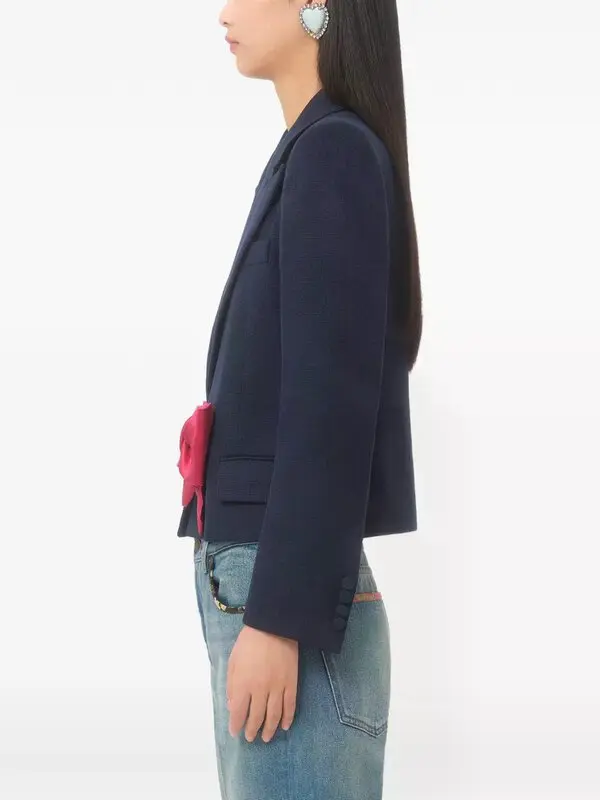 Valentino Garavani Bow-detail Single-breasted Blazer - Blue