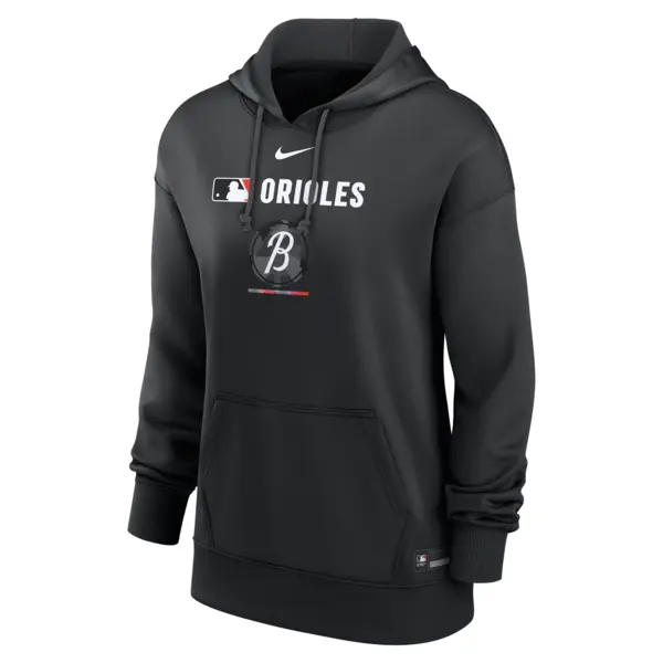 Nike Baltimore Orioles Authentic Collection City Connect Therma Mlb Pullover Hoodie - Black