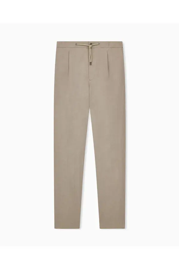 Giorgio Armani Single-pleat Linen-canvas Trousers - Red