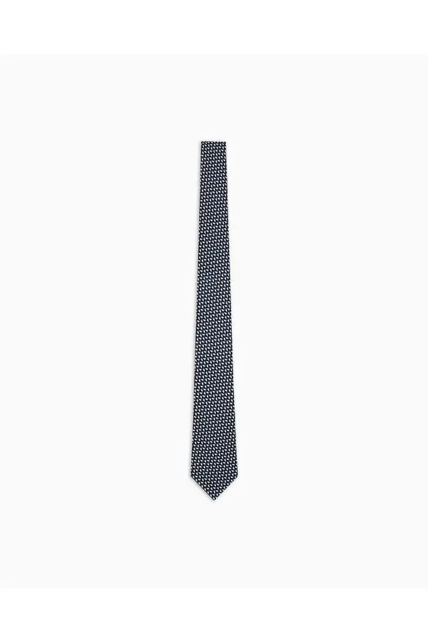 Giorgio Armani Printed Silk Neck Tie - Blue
