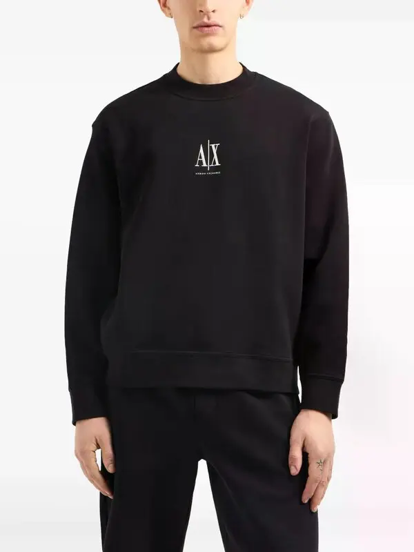 Armani Exchange Logo-embroidered Sweatshirt - Black