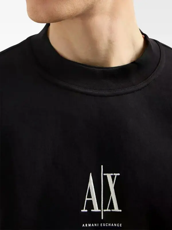 Armani Exchange Logo-embroidered Sweatshirt - Black