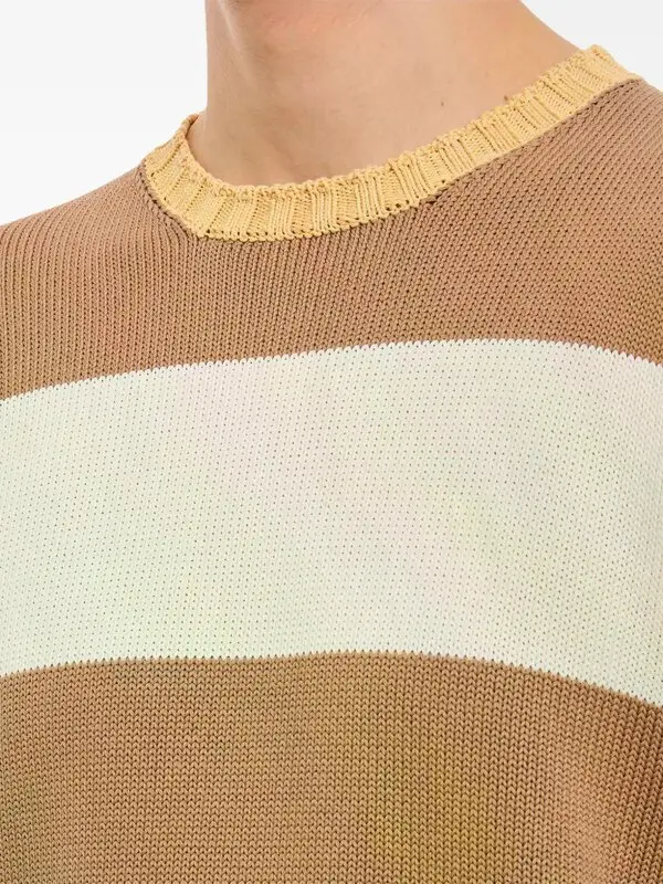 DRUMOHR Striped Cotton Sweater - Neutrals