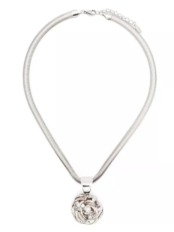 Magda Butrym Rose Pendant Necklace - Silver