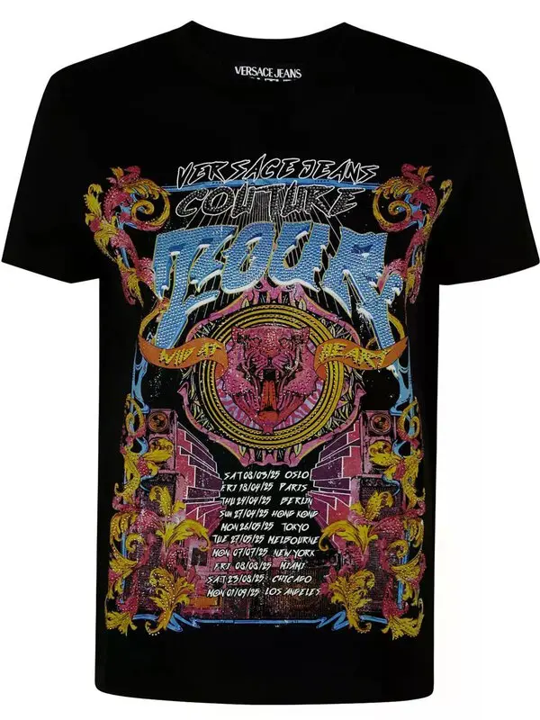 Versace Graphic Print T-shirt - Black