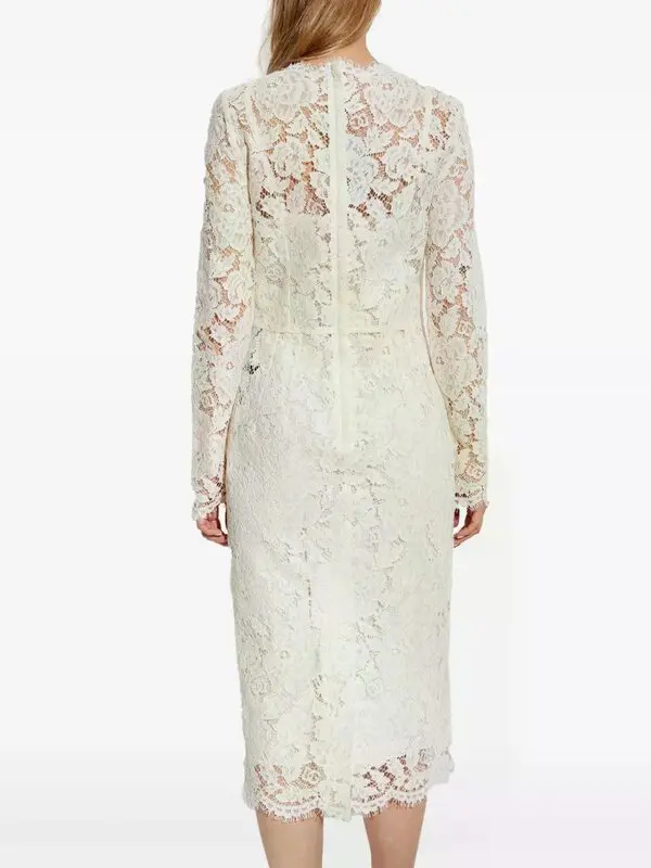 Dolce & Gabbana Long-sleeved Lace Calf-length Dress