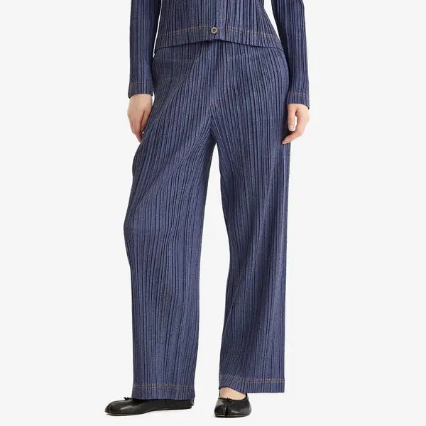Issey Miyake Denim Pleated Trousers
