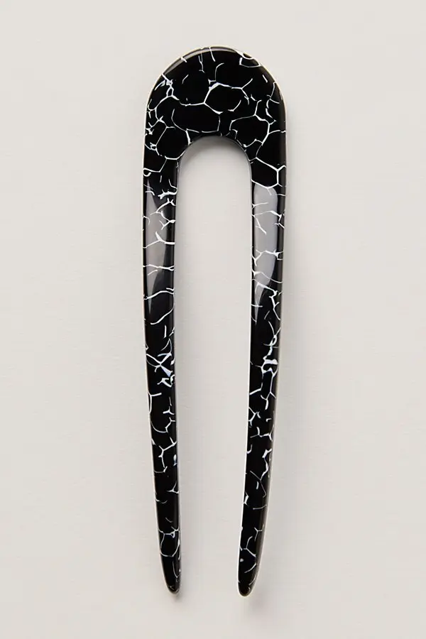 MACHETE French Hair Pin - Black Marble