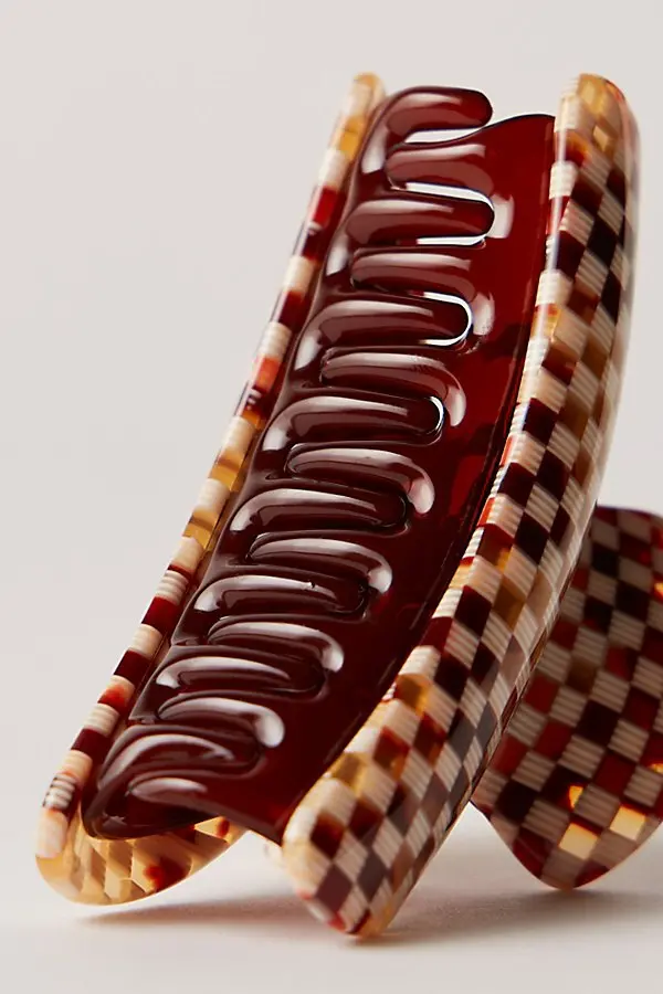 MACHETE Grande Heirloom Claw Clip - Checkered Tort