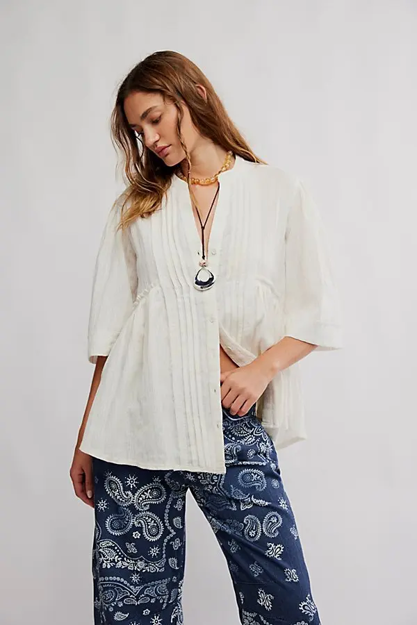 Free People We The Free Willow Button-down Top - White