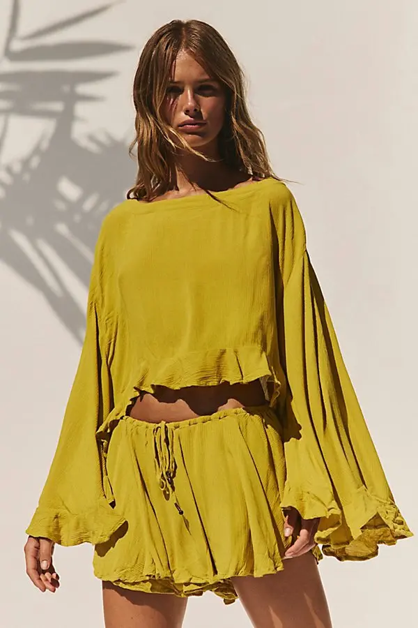 Free People Delilah Skort Set - Acid Moss