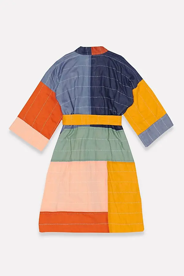 ANCHAL Colorblock Cotton Robe