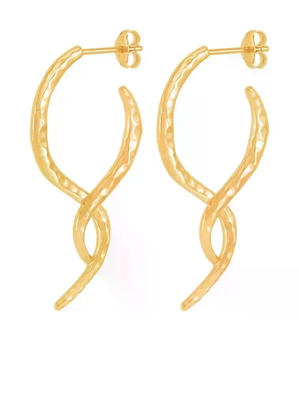 DOWER & HALL Large Entwined Double Twist Hoop Earrings - Gold