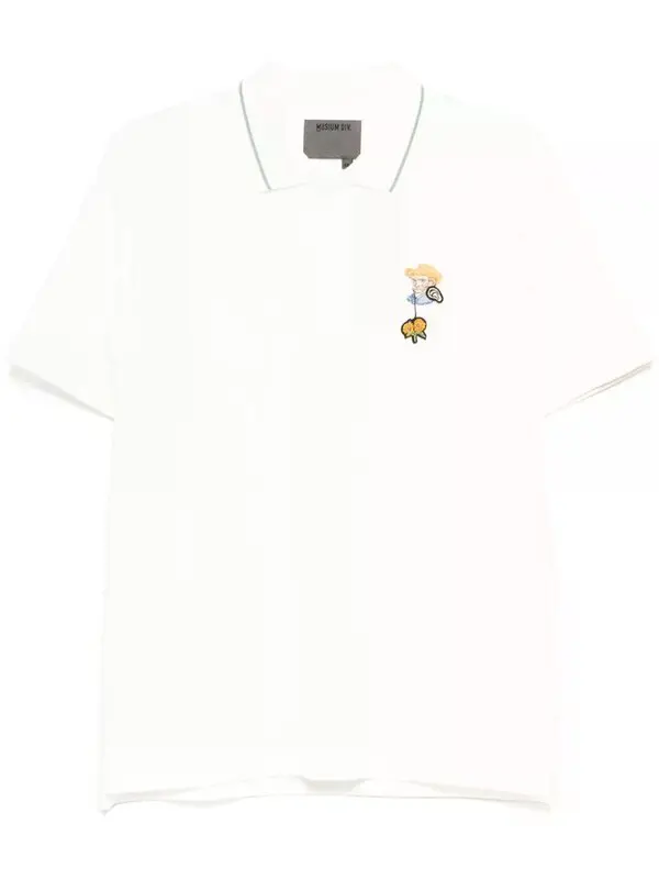 MUSIUM DIV. Embroidered Polo Shirt - White