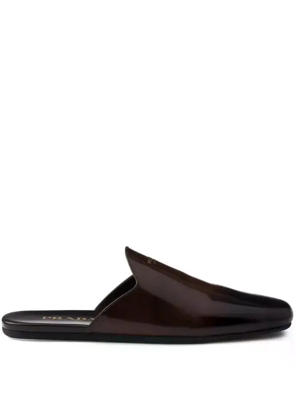 Prada Brushed-leather Mules