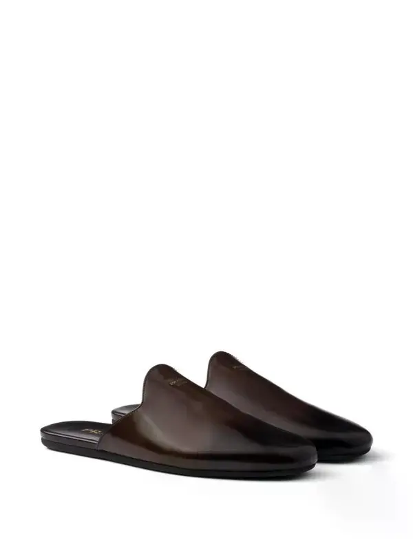Prada Brushed-leather Mules