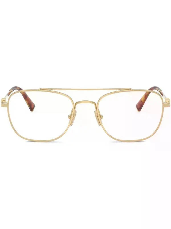 Miu Miu Square Frame Glasses - Gold