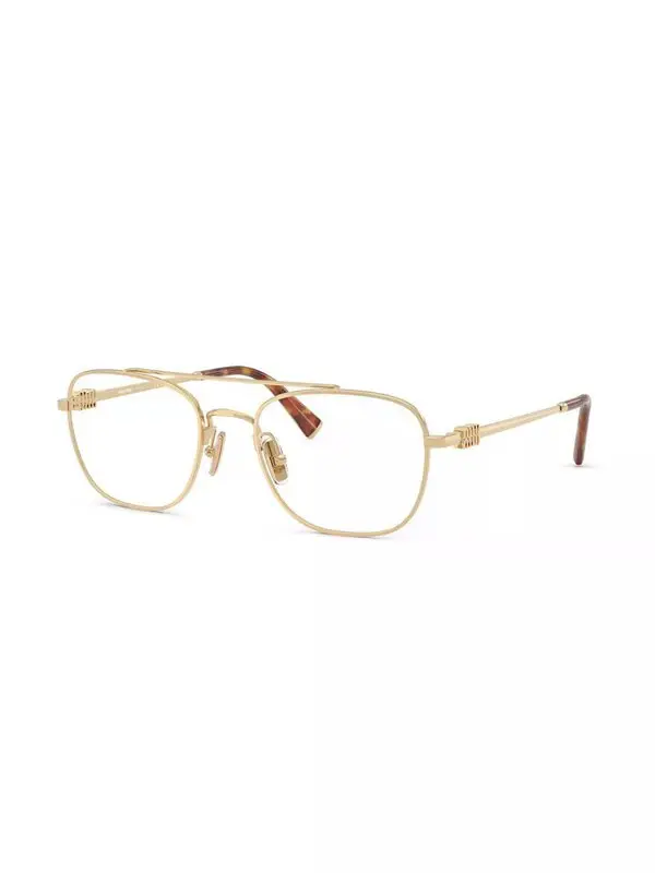 Miu Miu Square Frame Glasses - Gold