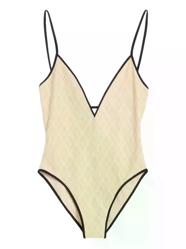 Valentino Garavani Toute La V Jacquard Swimsuit - White